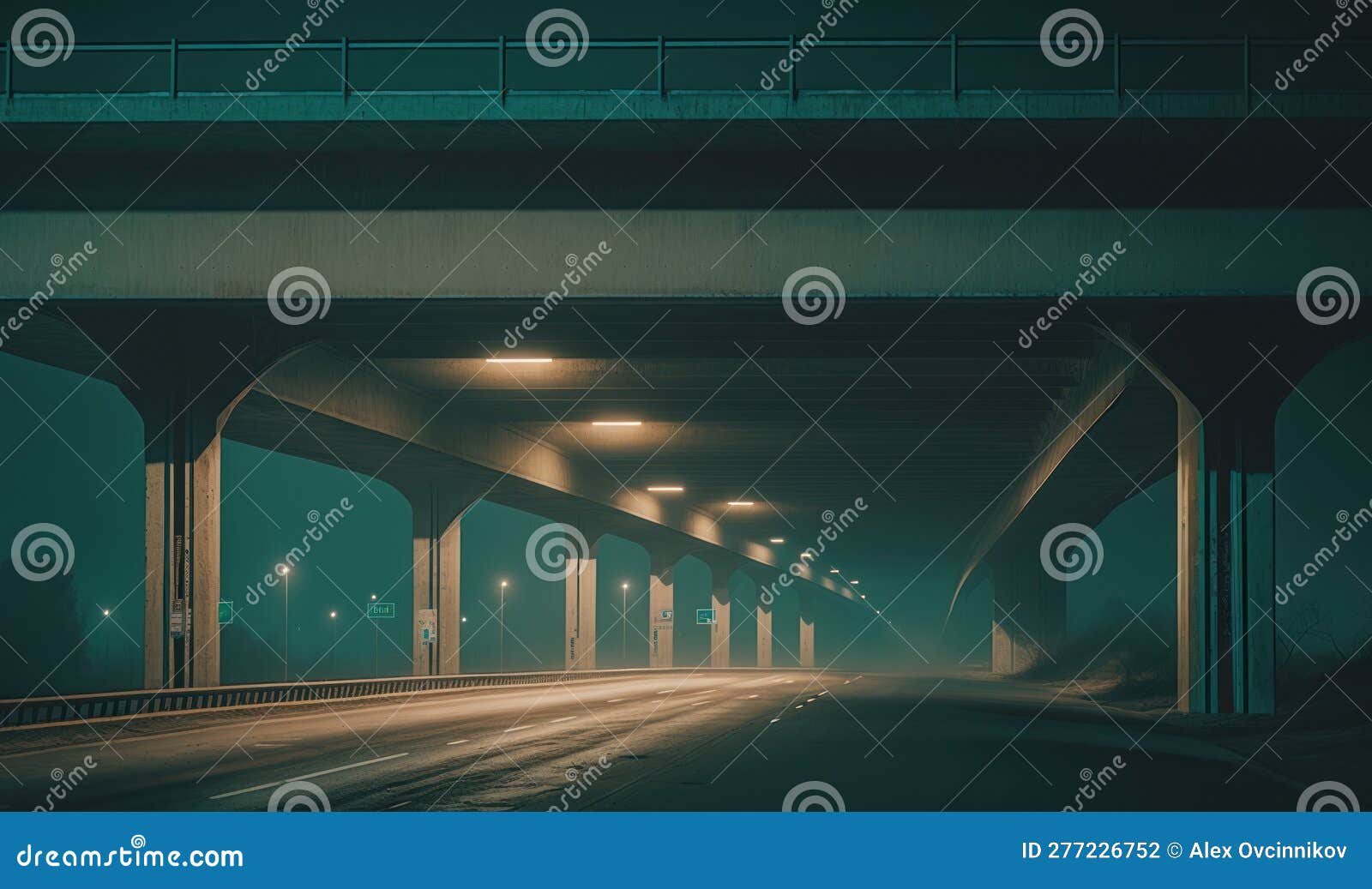 Ethereal Night Overpass Background for Professional Use. Stock ...