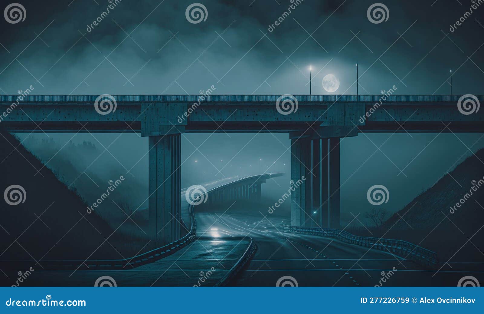 Ethereal Night Overpass Background for Professional Use. Stock ...