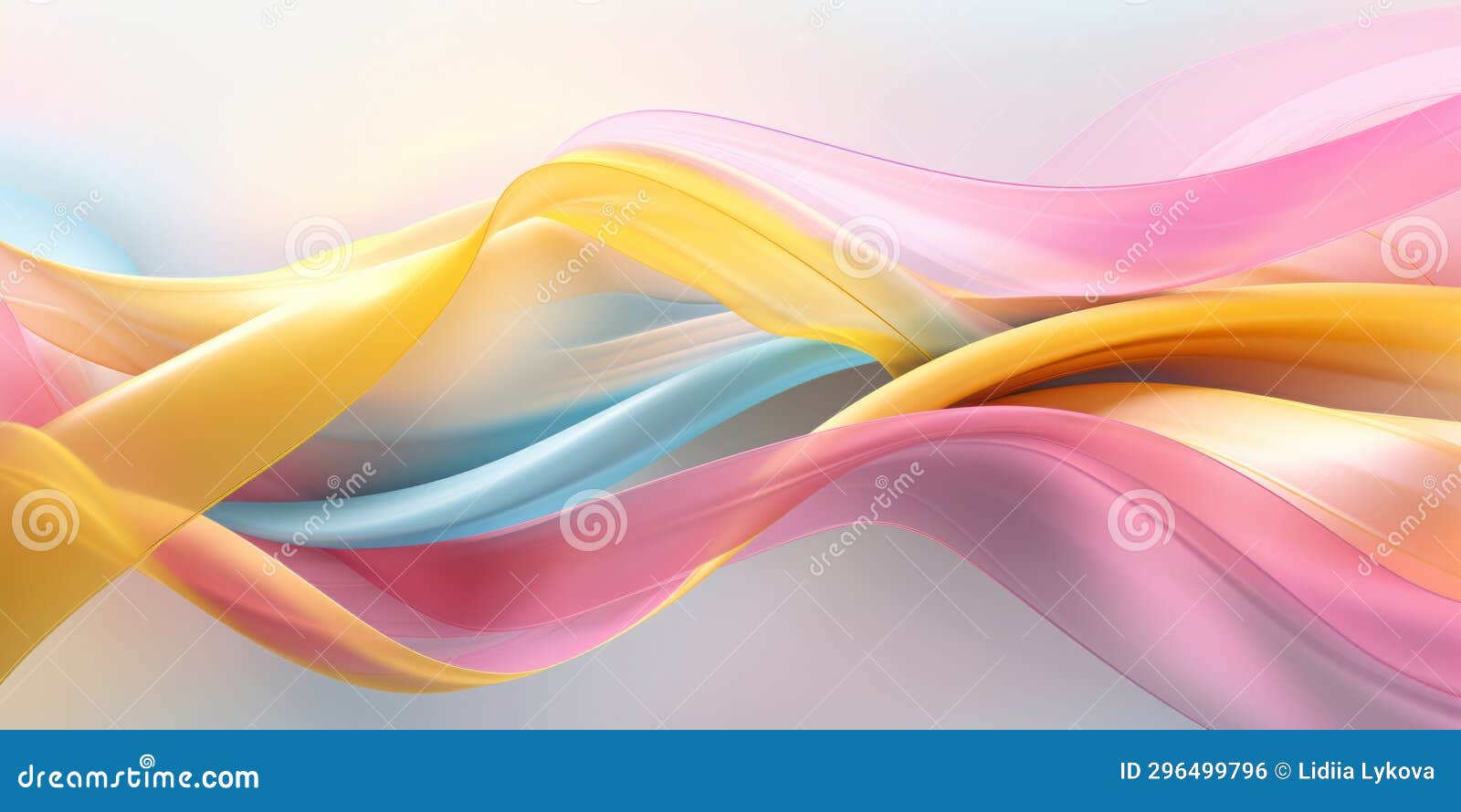 Ethereal Pastel Ribbons Flow. AI Generative Stock Illustration ...