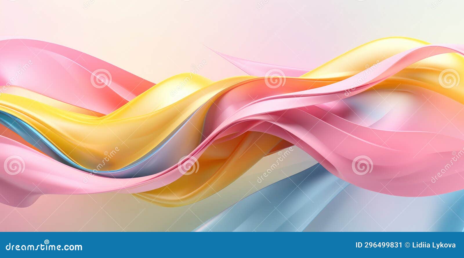 Ethereal Pastel Ribbons Flow. AI Generative Stock Illustration ...