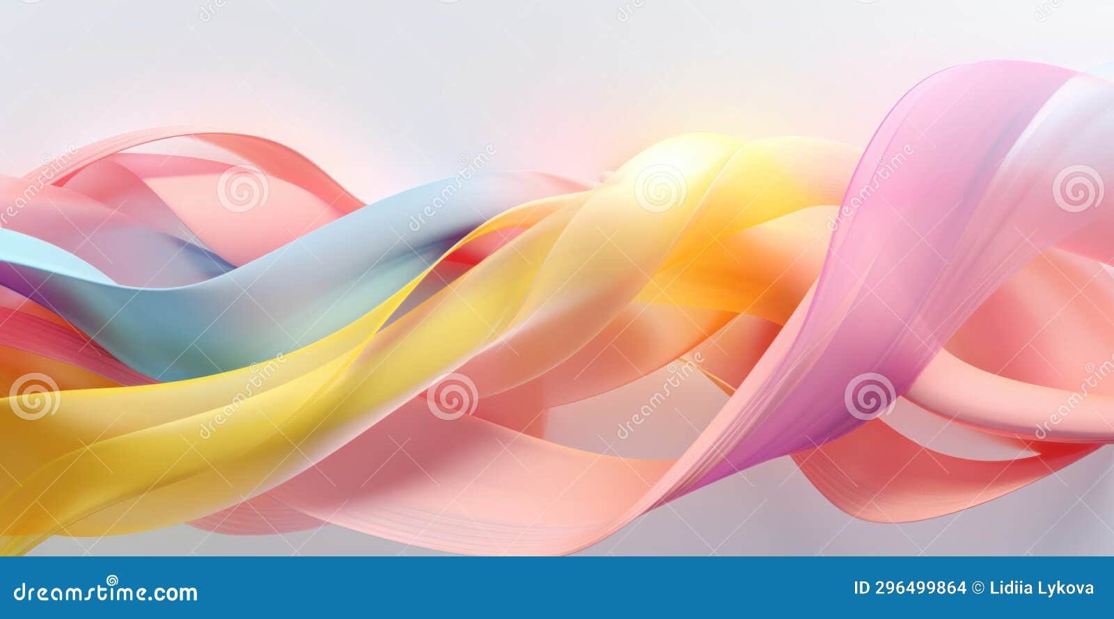 Ethereal Pastel Ribbons Flow. AI Generative Stock Illustration ...