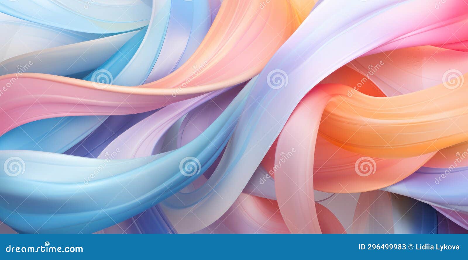 Ethereal Pastel Ribbons Flow. AI Generative Stock Illustration ...