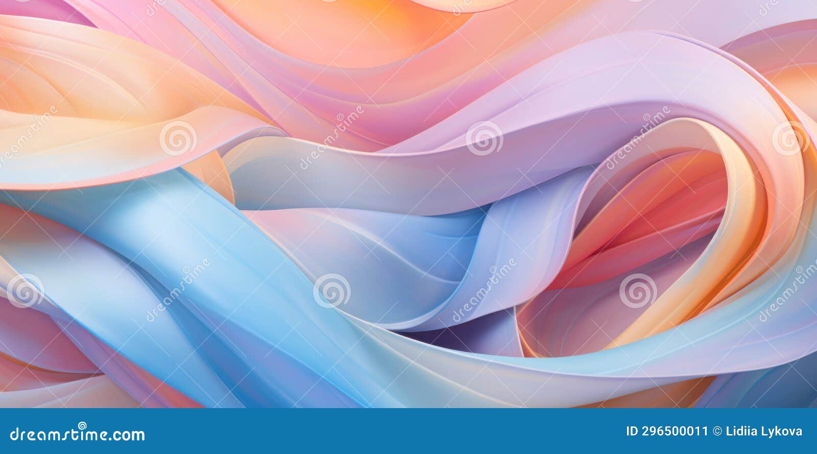 Ethereal Pastel Ribbons Flow. AI Generative Stock Illustration ...