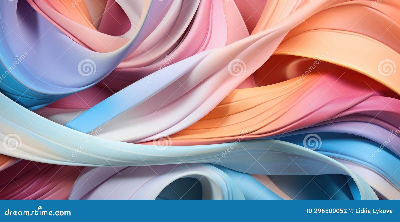 Ethereal Pastel Ribbons Flow. AI Generative Stock Illustration ...