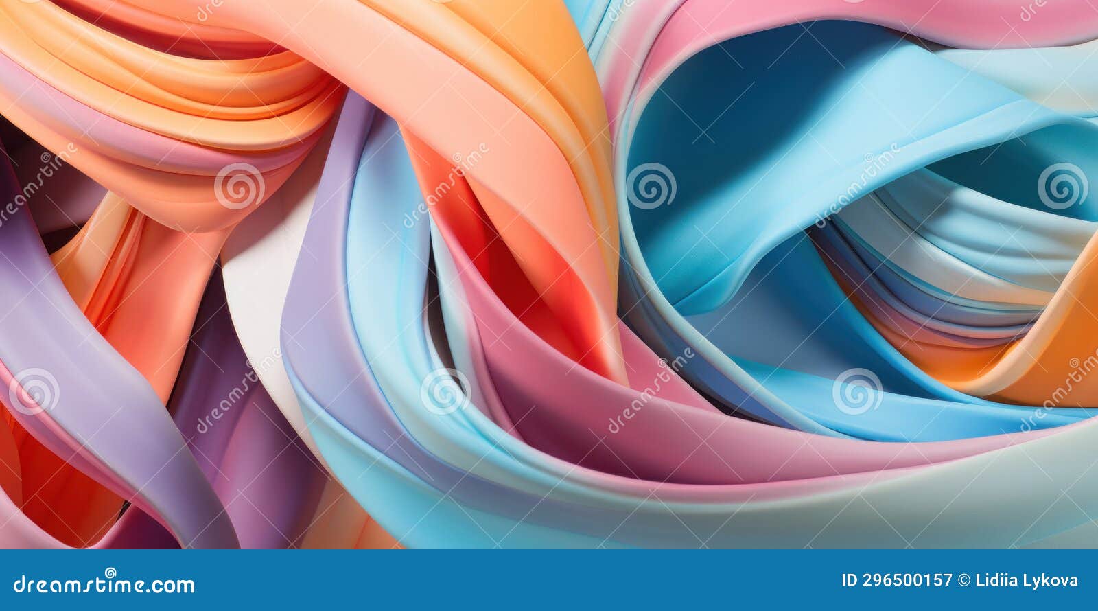 Ethereal Pastel Ribbons Flow. AI Generative Stock Illustration ...