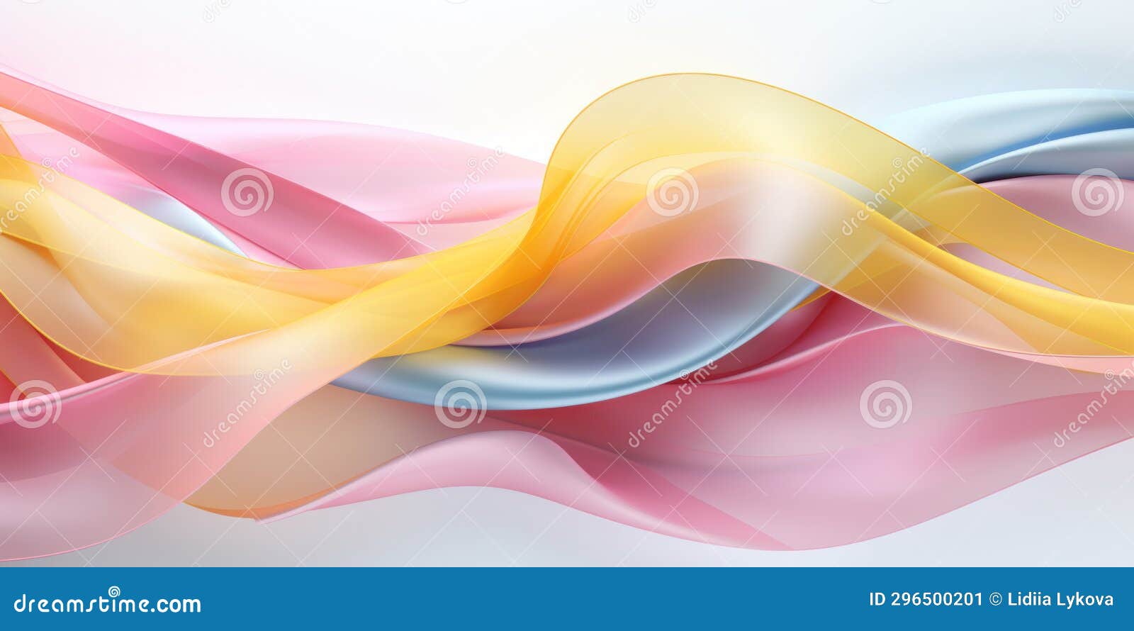 Ethereal Pastel Ribbons Flow. AI Generative Stock Illustration ...