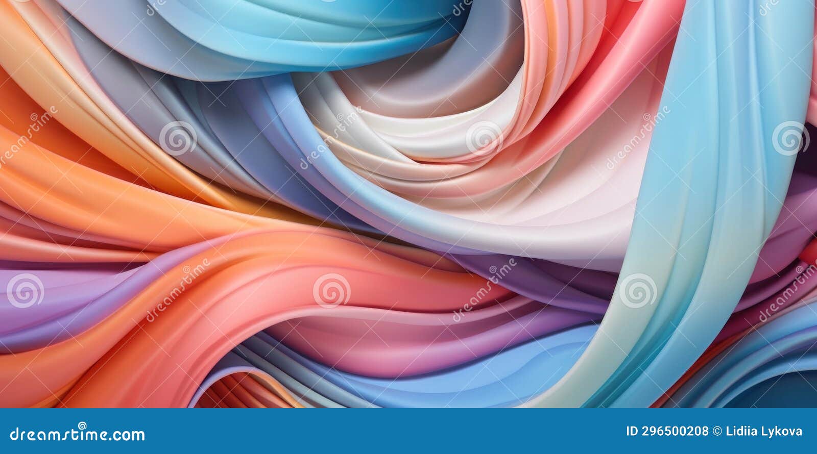 Ethereal Pastel Ribbons Flow. AI Generative Stock Illustration ...