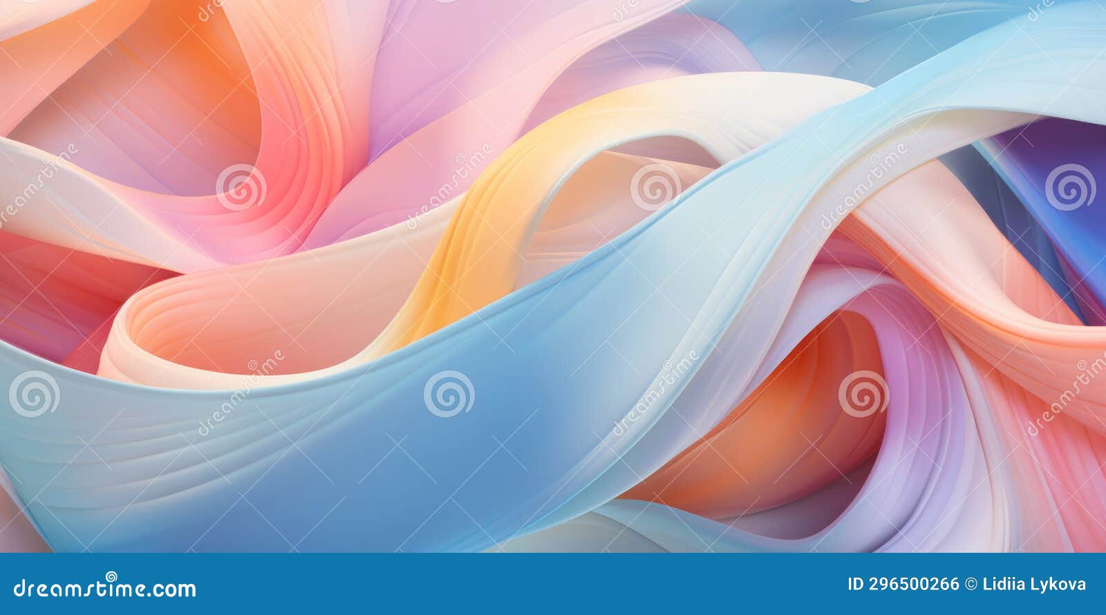 Ethereal Pastel Ribbons Flow. AI Generative Stock Illustration ...