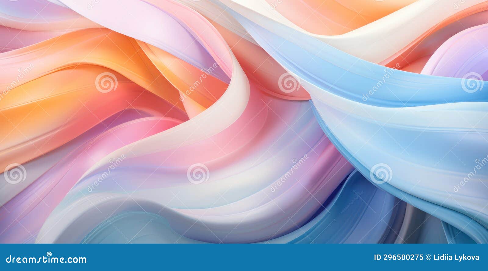 Ethereal Pastel Ribbons Flow. AI Generative Stock Illustration ...