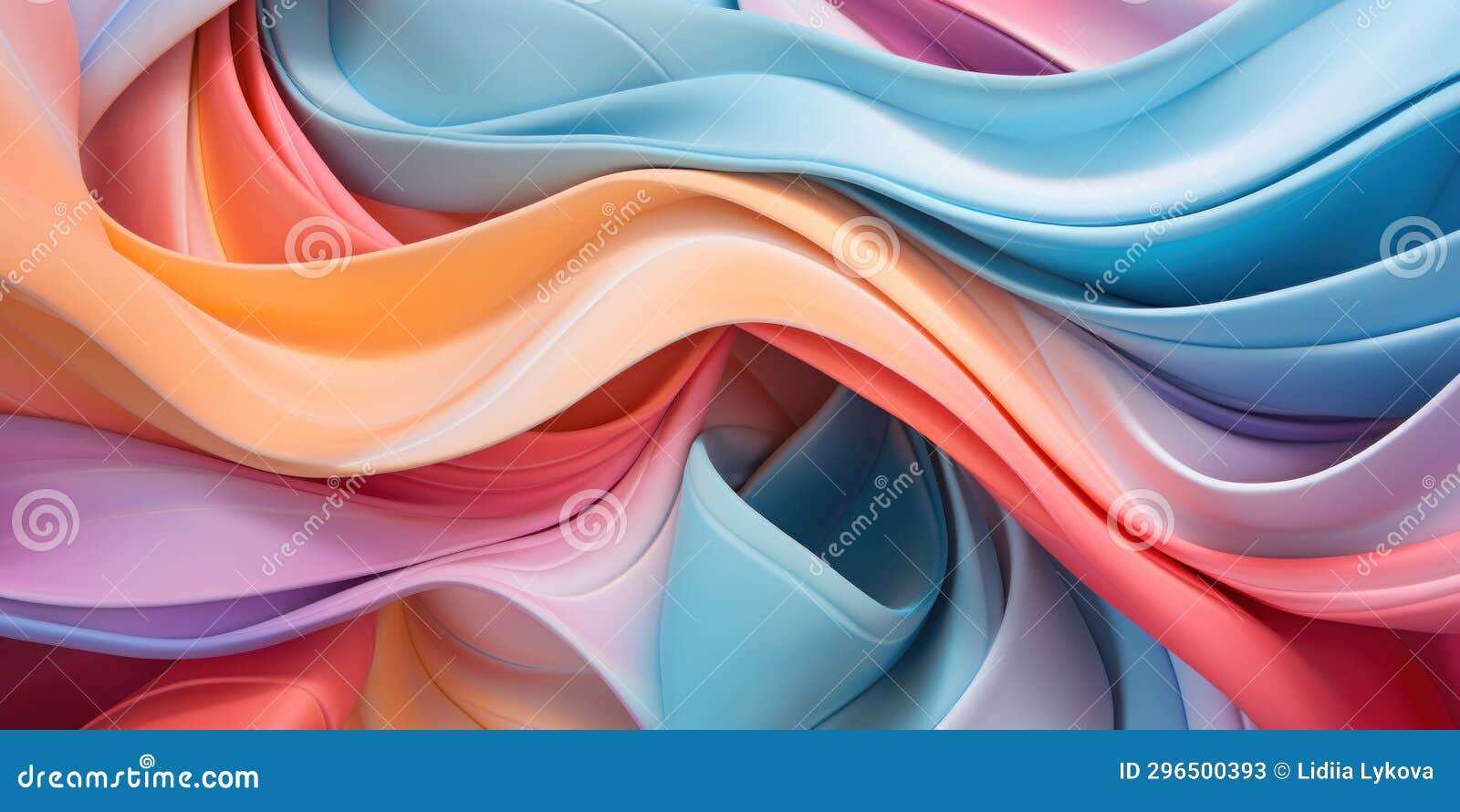Ethereal Pastel Ribbons Flow. AI Generative Stock Illustration ...