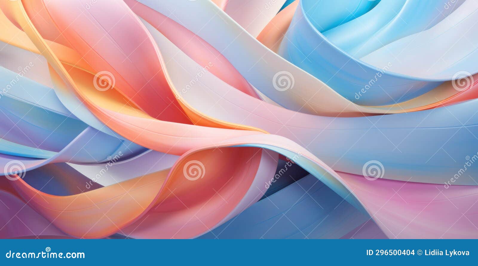 Ethereal Pastel Ribbons Flow. AI Generative Stock Illustration ...
