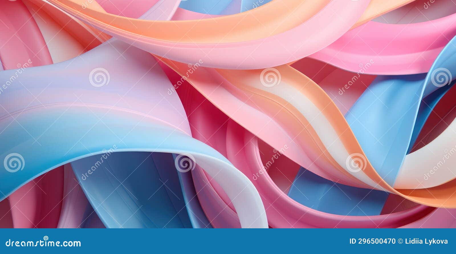Ethereal Pastel Ribbons Flow. AI Generative Stock Illustration ...