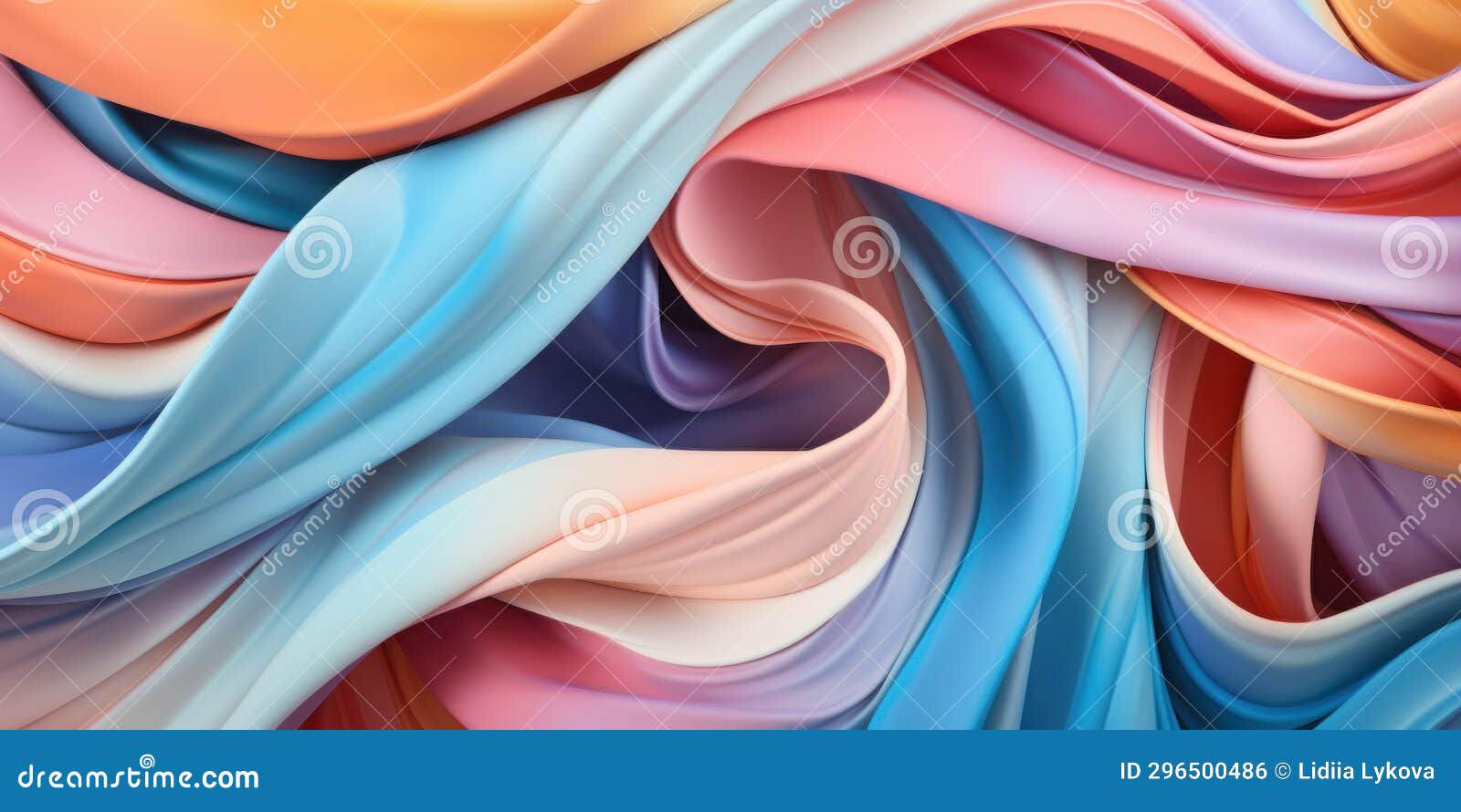 Ethereal Pastel Ribbons Flow. AI Generative Stock Illustration ...