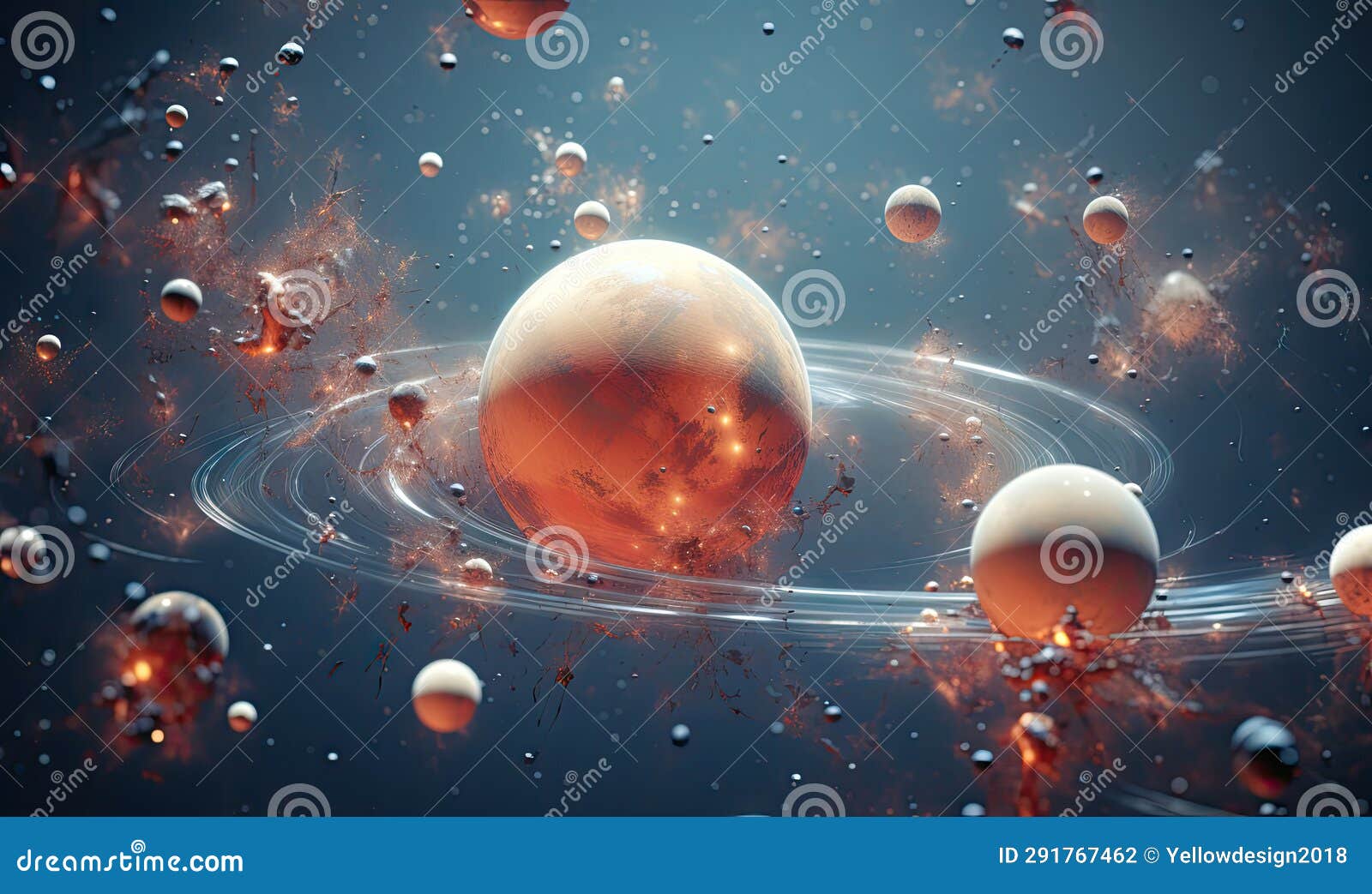 Ethereal Planets and Celestial Bodies are Suspended in Space. AI ...