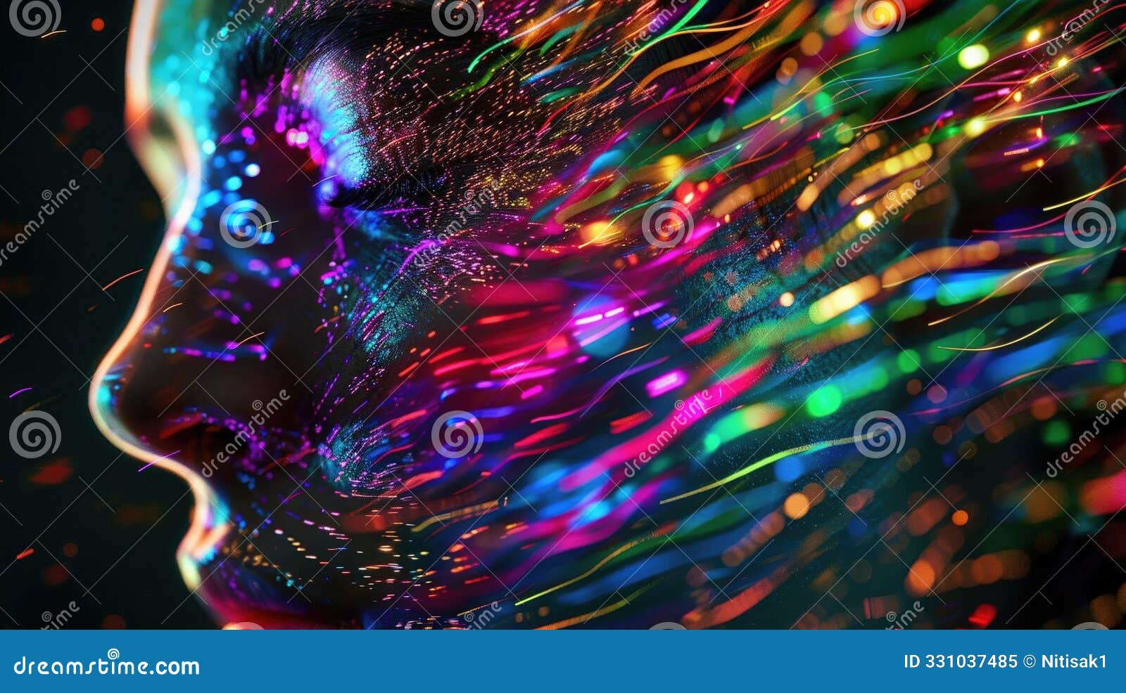 Holographic Overlay On Cybersecurity World Map With Neon Blue And Red ...