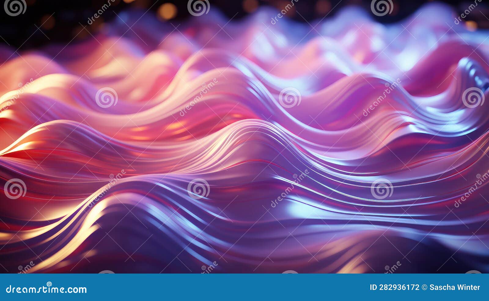 Ethereal Radiance: Holographic Neon Fluid Waves in 3D Stock ...