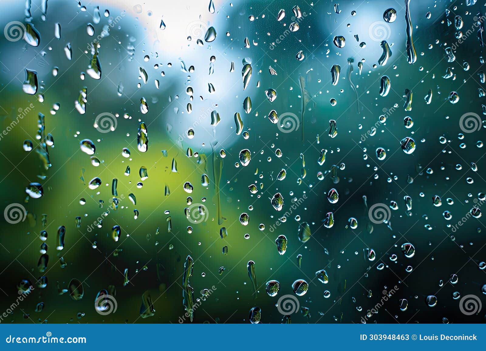 Ethereal Raindrops on Glass Stock Illustration - Illustration of ...