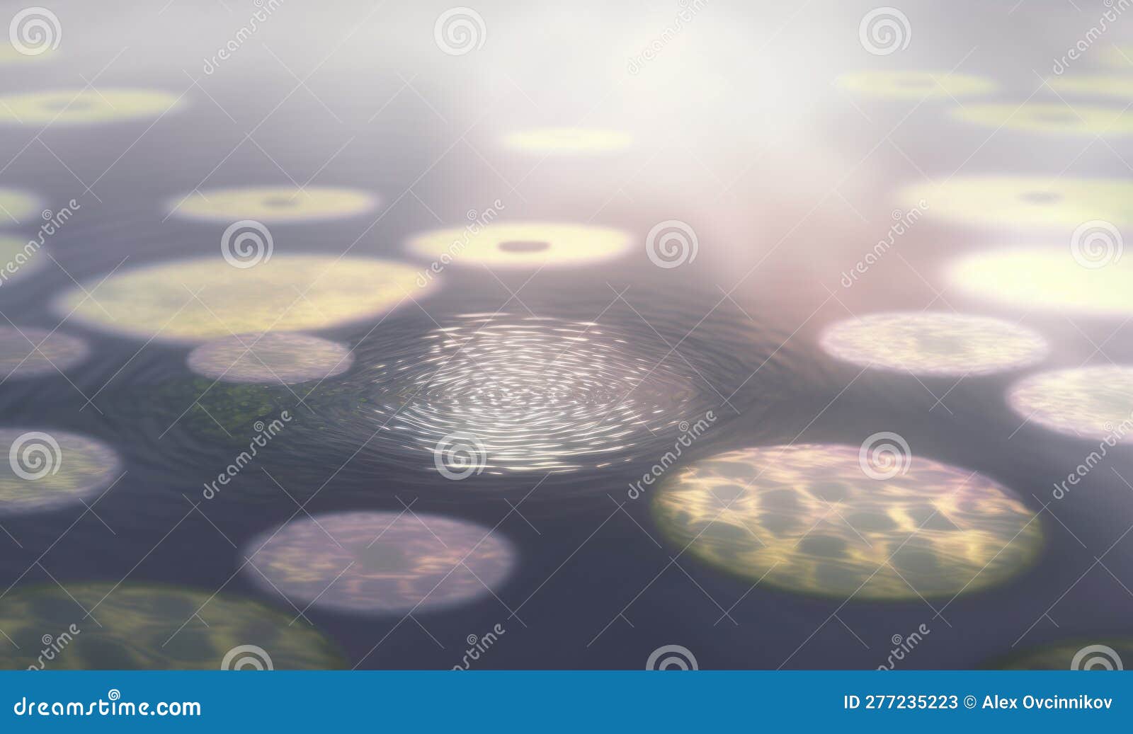 Ethereal Ripples on a Pond for Dreamy Backgrounds. Stock Illustration ...