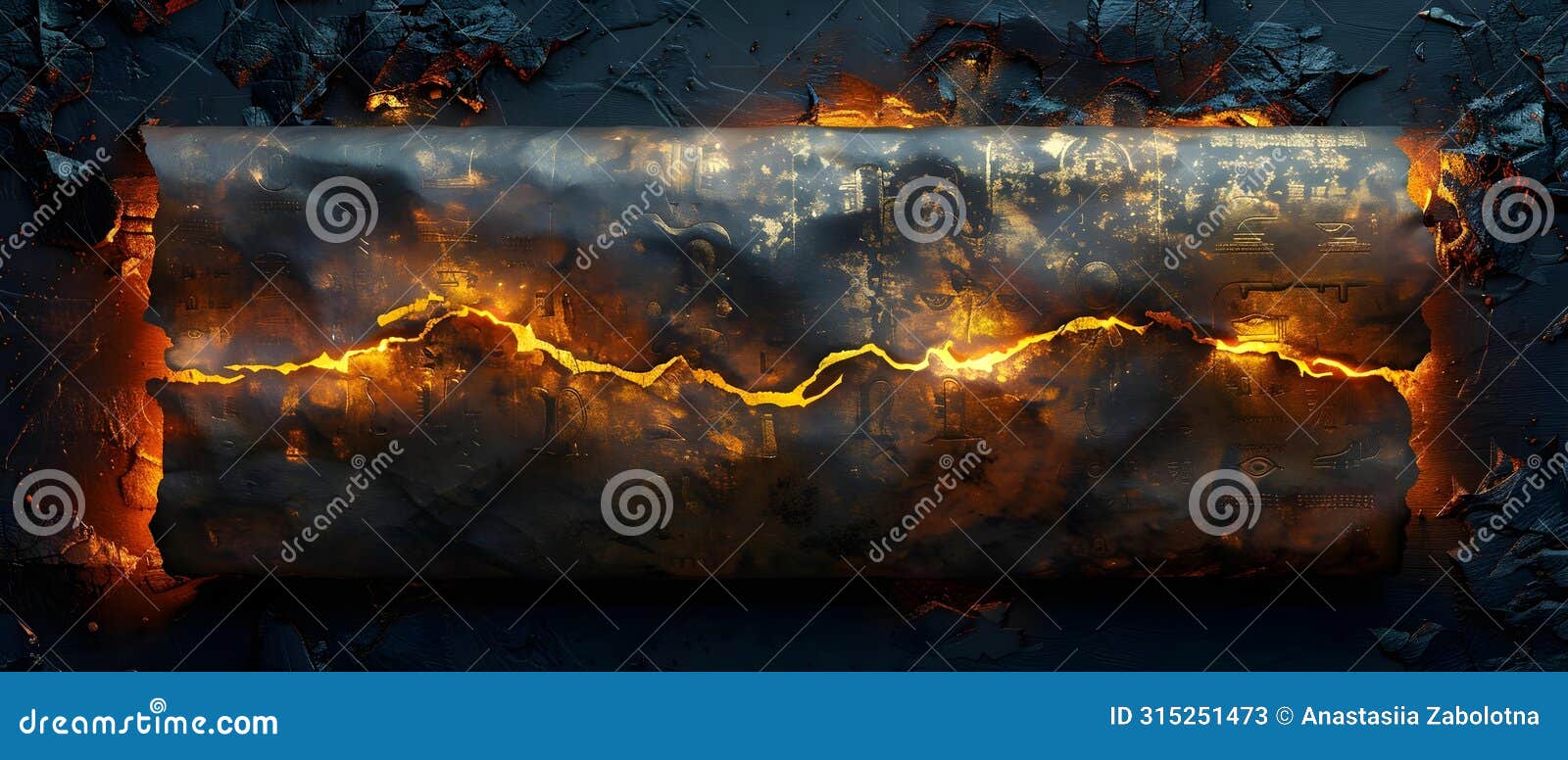 Ethereal Scroll of Secrets in Fiery Script. Concept Magical Writing ...