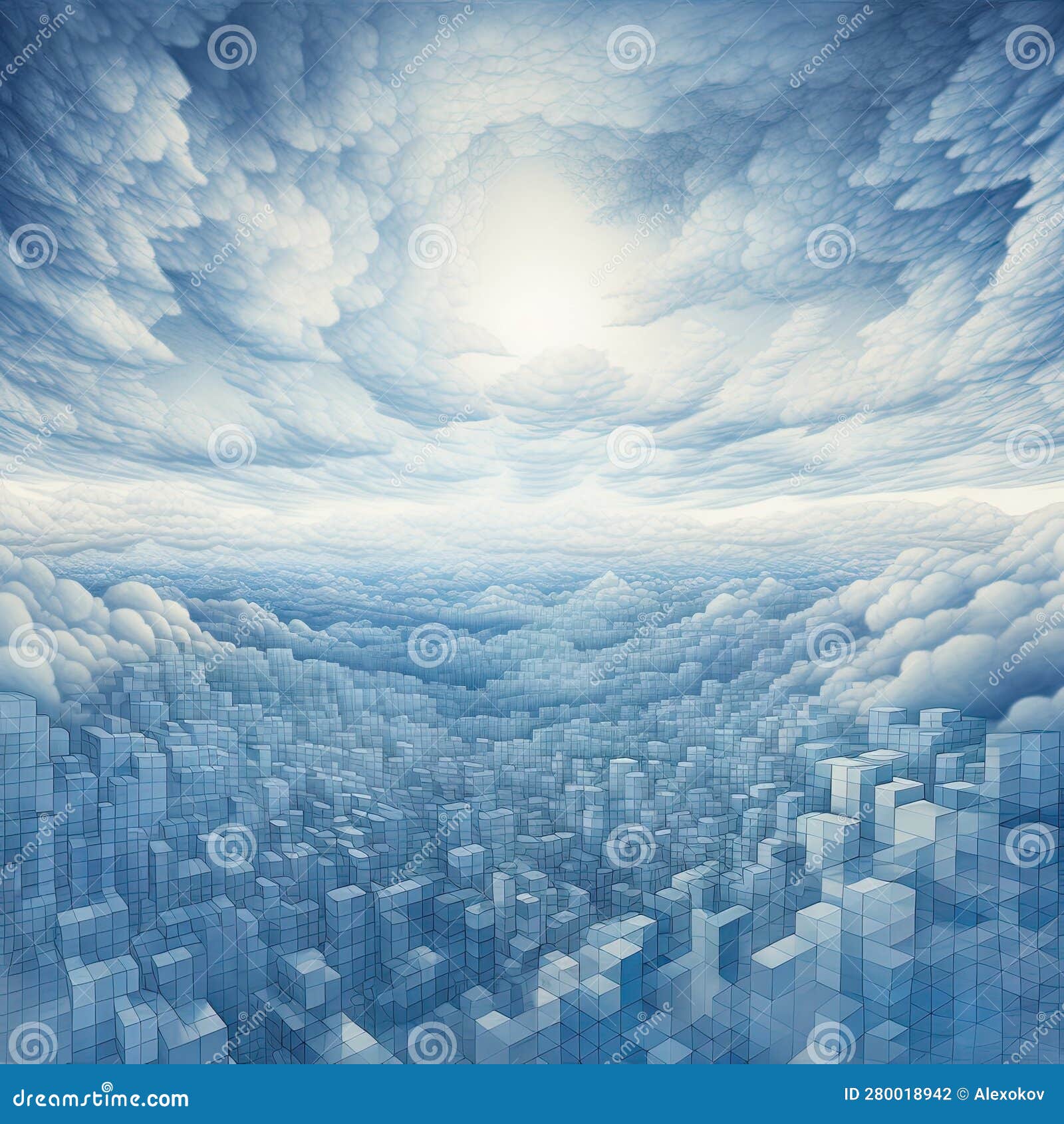 Ethereal Sky Landscape Drawing. Perfect for Wallpapers and Posters ...