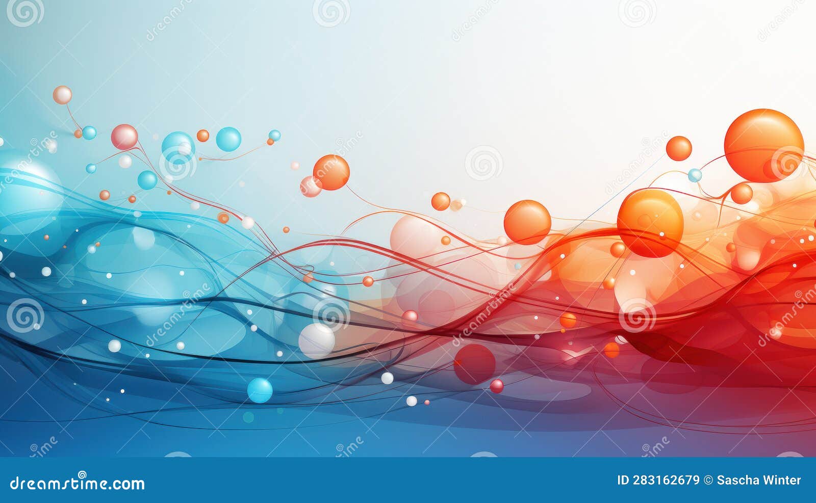 Ethereal Spectrum: Abstract Lines and Bubbles Stock Illustration ...