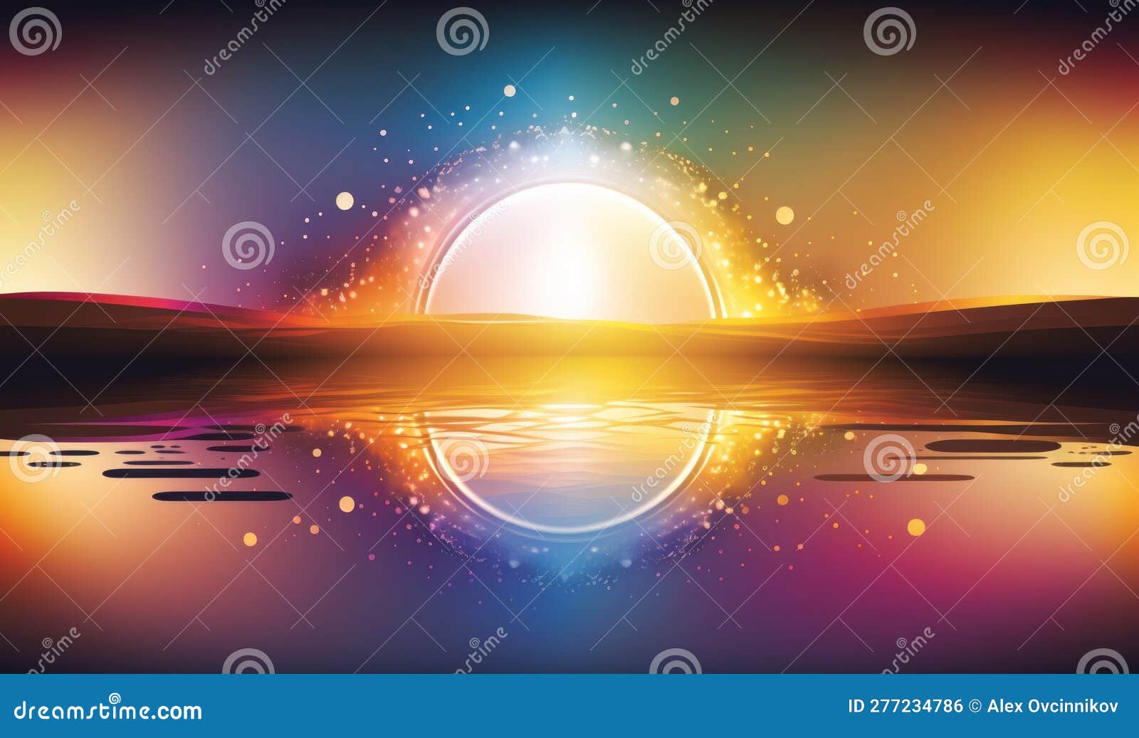 Ethereal Sun Reflection on Water Background for Posters and Web. Stock ...