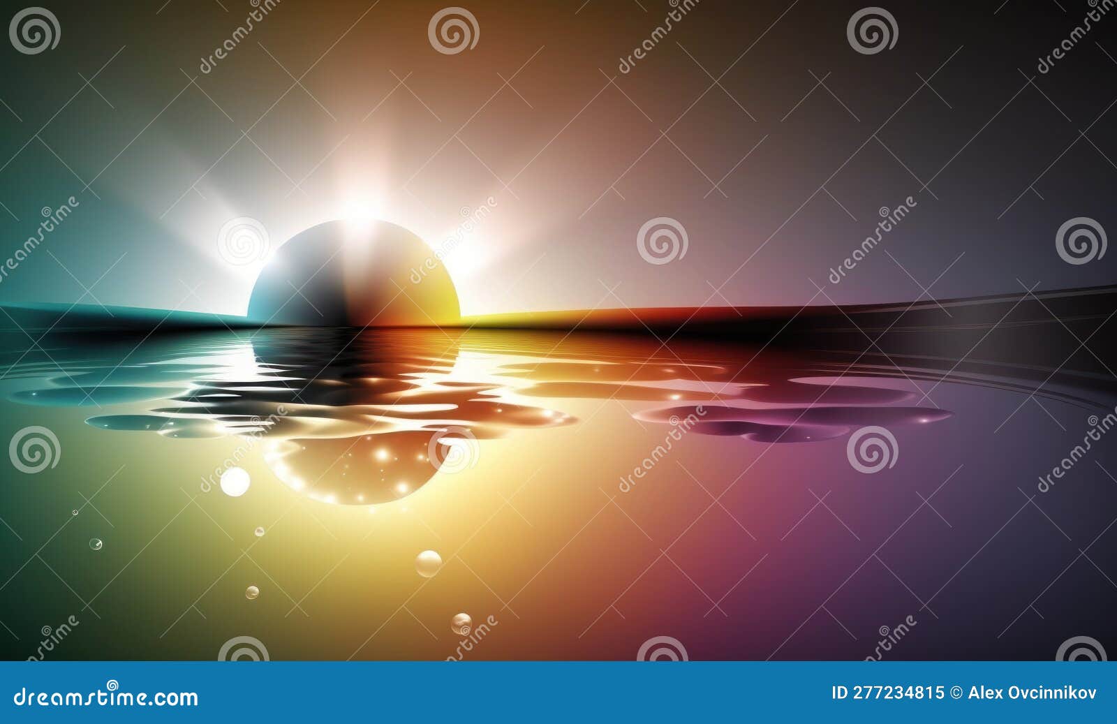 Ethereal Sun Reflection on Water Background for Posters and Web. Stock ...
