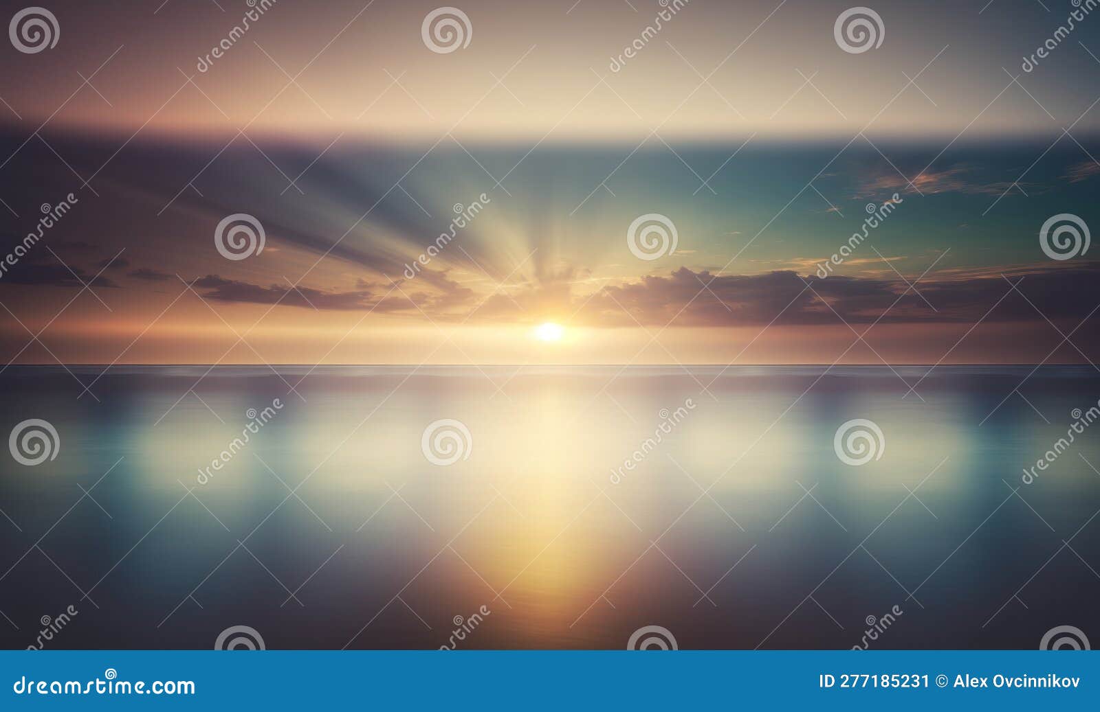 Ethereal Sunset Sky and Ocean Background for Dreamy Designs. Stock ...