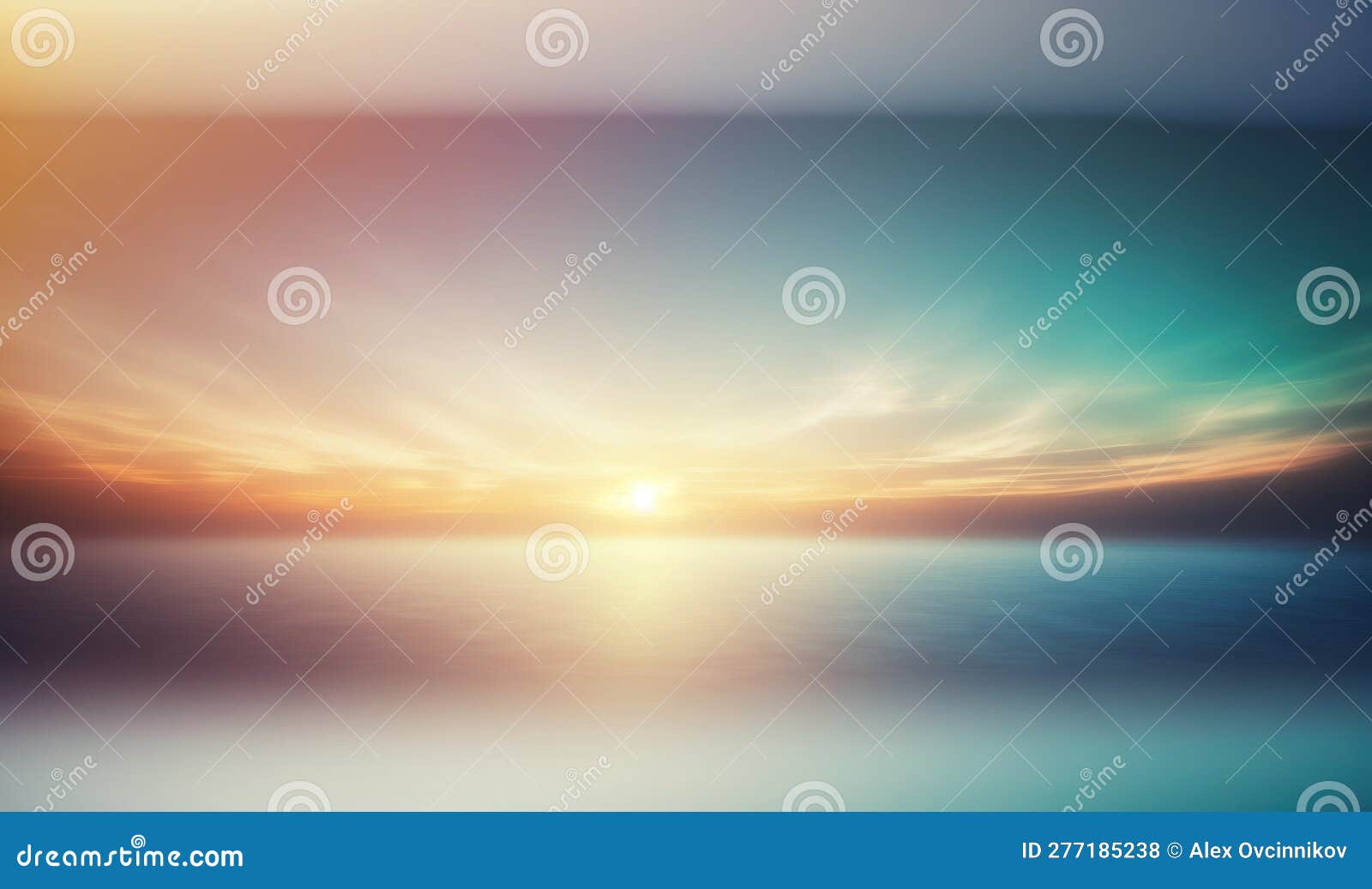 Ethereal Sunset Sky and Ocean Background for Dreamy Designs. Stock ...