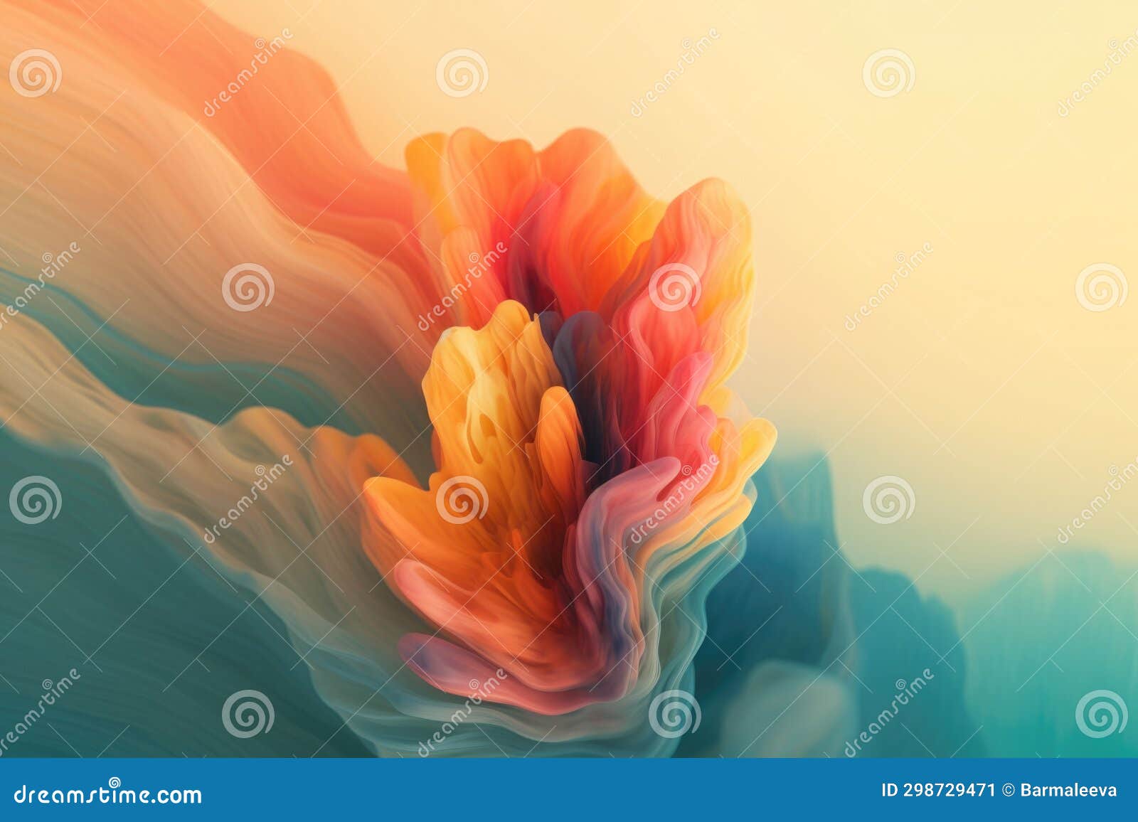 Ethereal Transparent Background. Wavy Abstract Blurred Iridescent Light ...