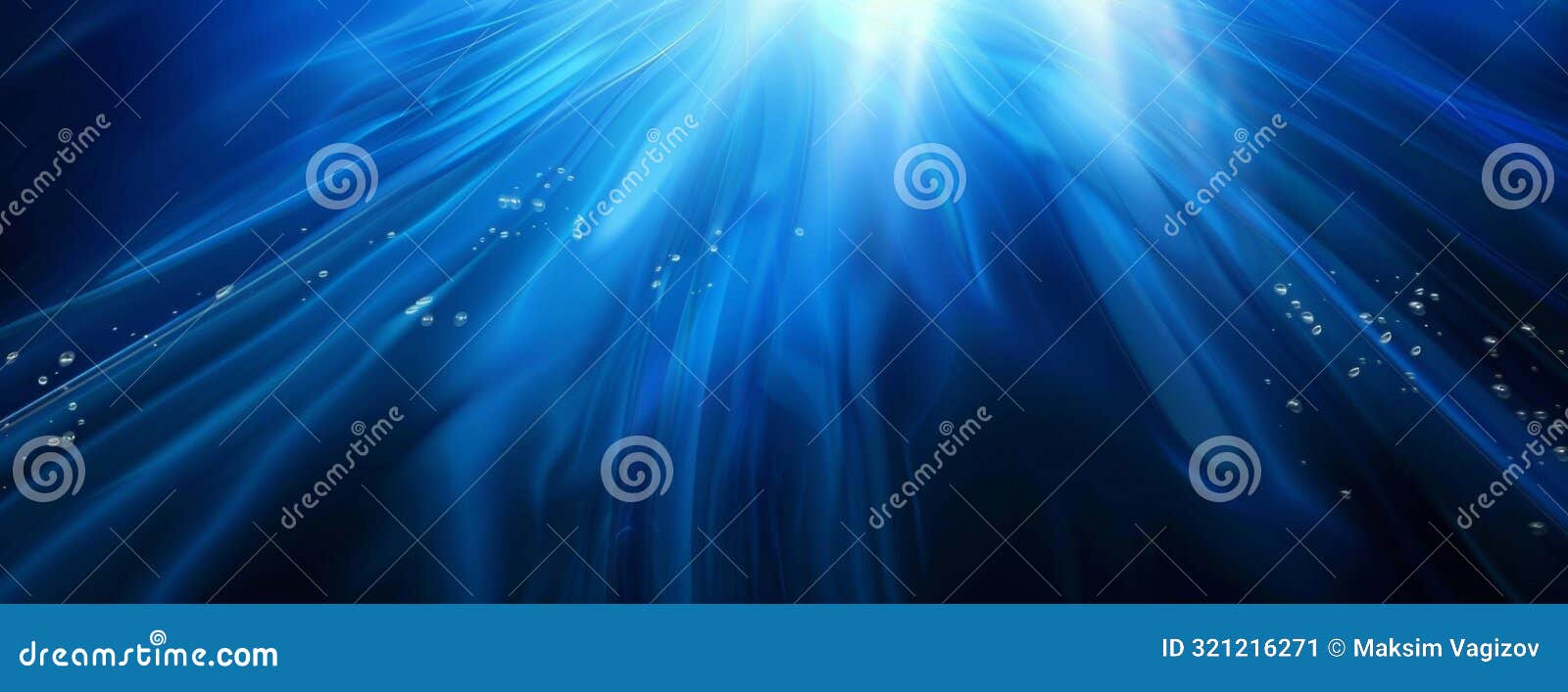 Underwater Light Rays with Bubbles, Generative AI Stock Image - Image ...