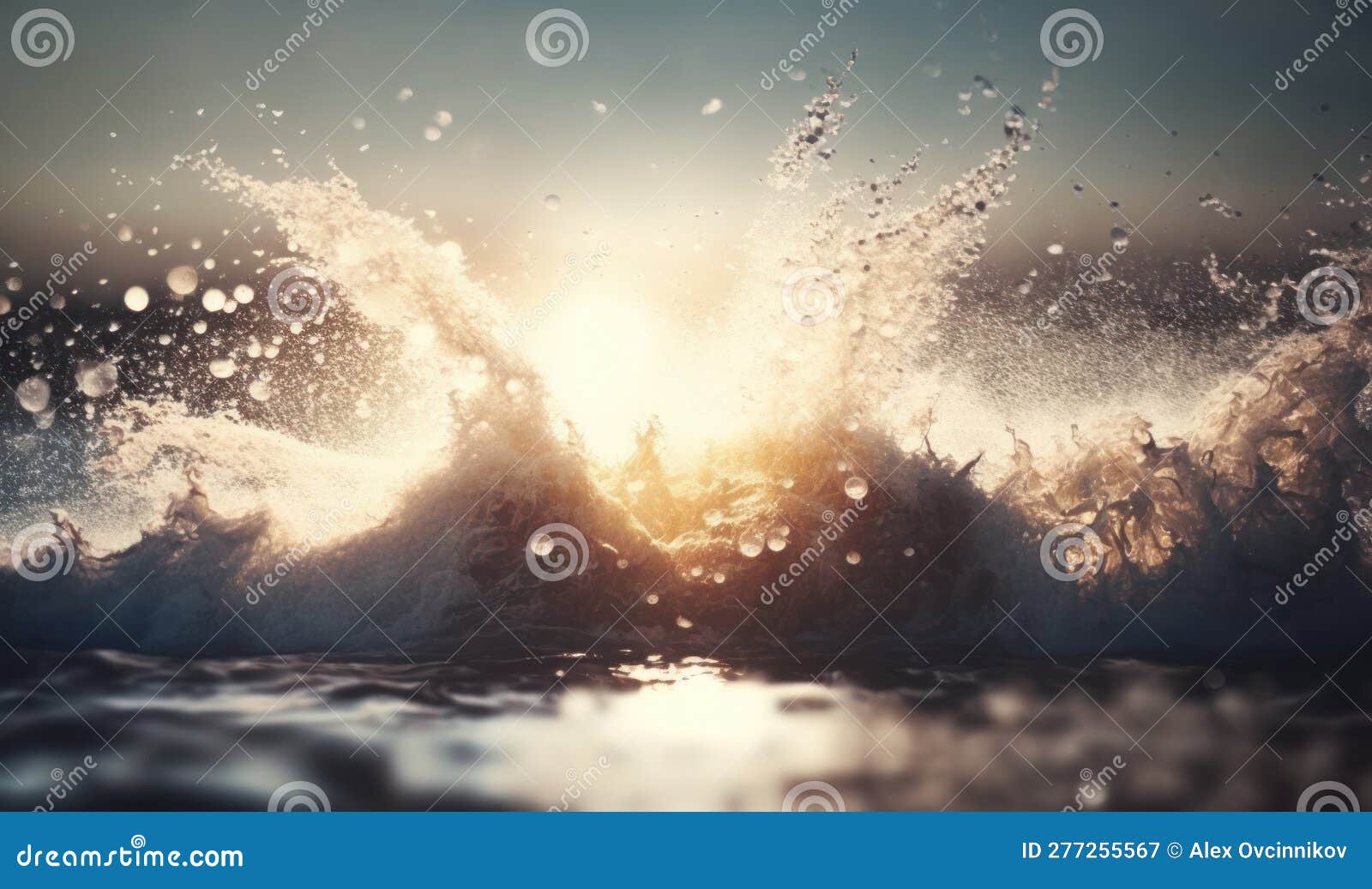 Ethereal Water Spray Waves Background for Design Projects. Stock ...