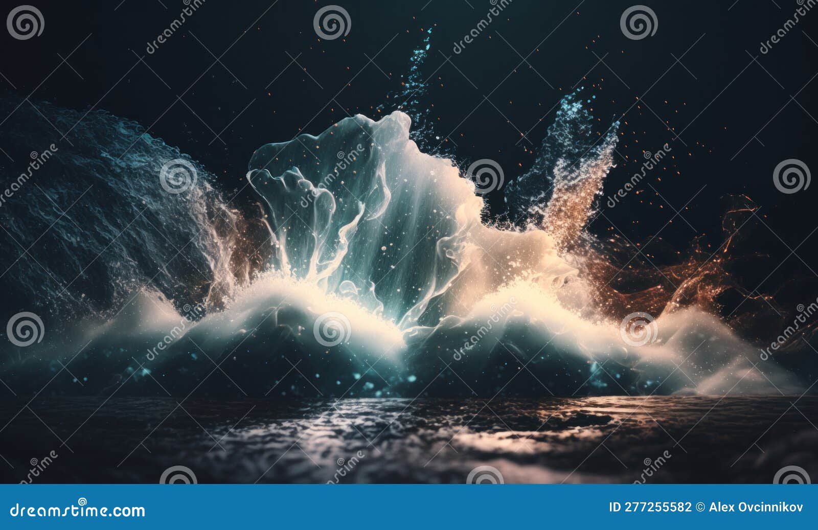 Ethereal Water Spray Waves Background for Design Projects. Stock ...