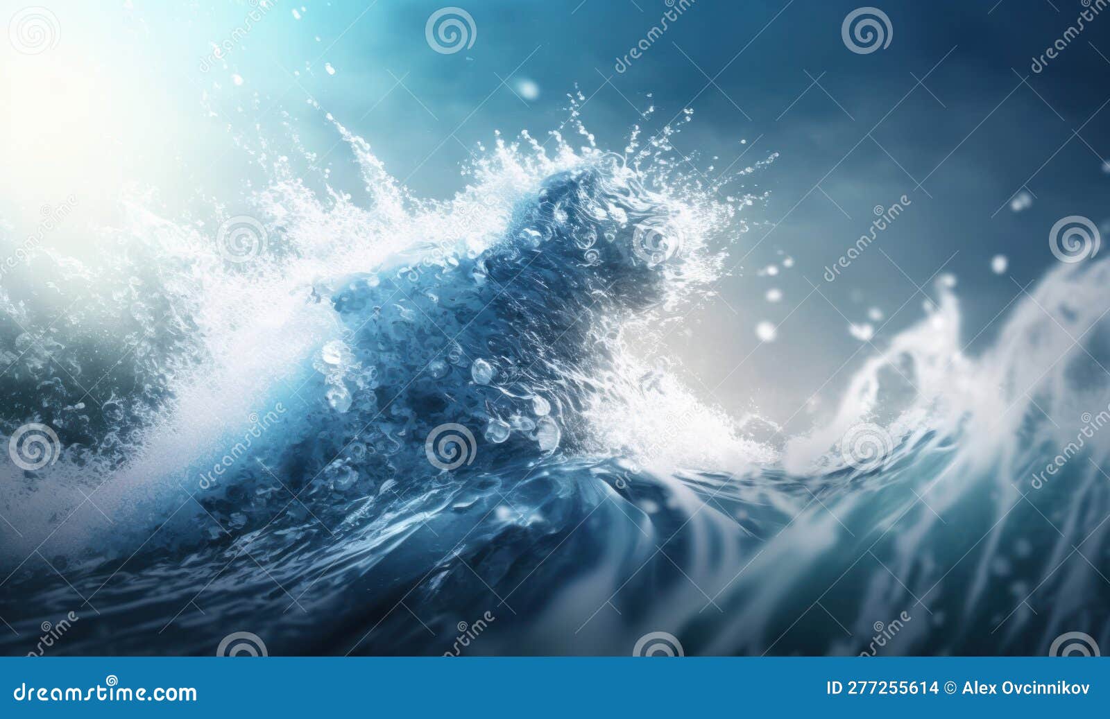 Ethereal Water Spray Waves for Dreamy Backgrounds. Stock Illustration ...