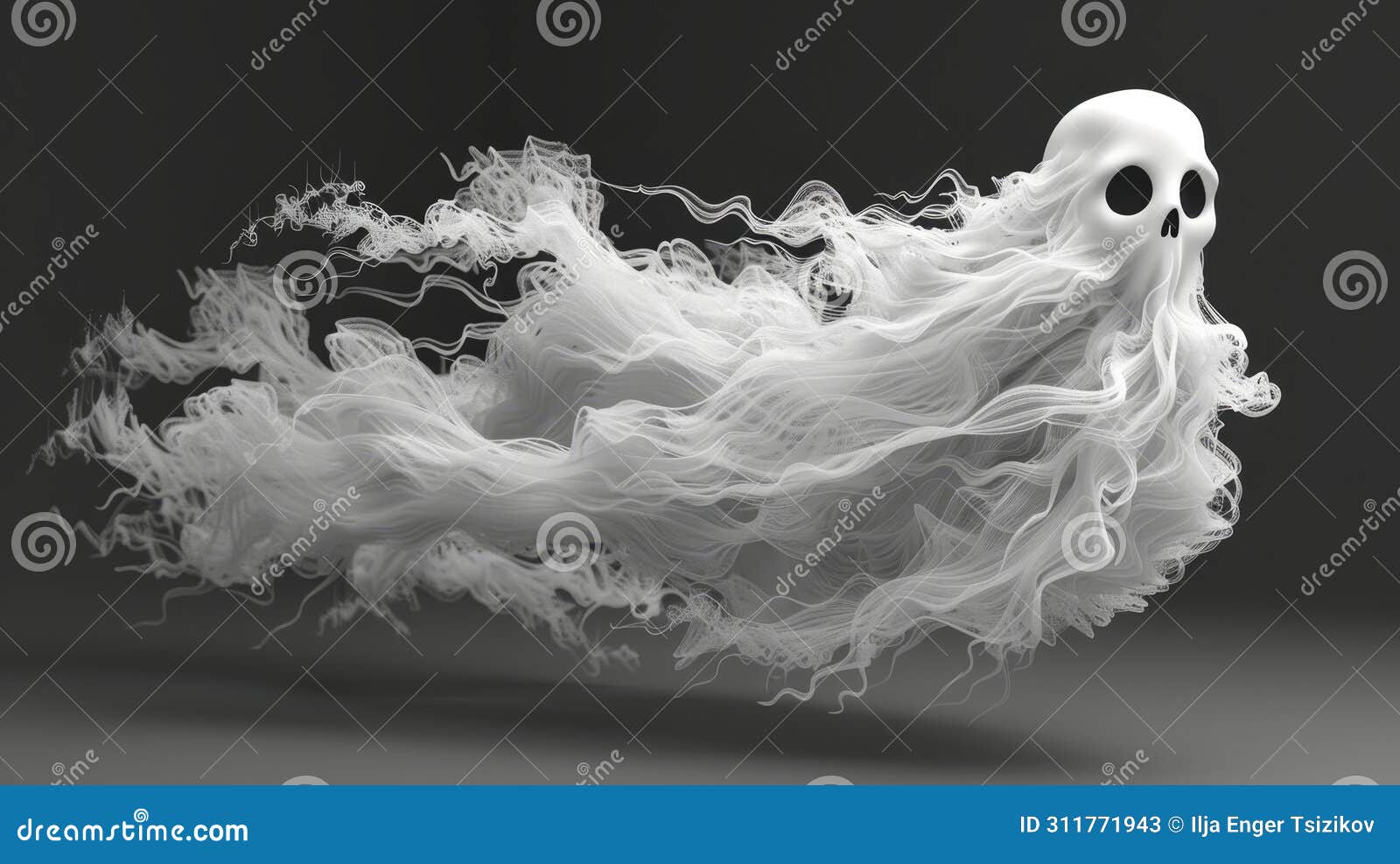 Ethereal White Specter a Realistic Portrayal of a Chilling and ...