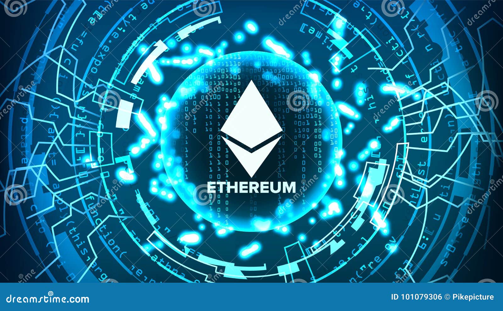 Ethereum Abstract Technology Background Vector. Binary Code Editorial Photo - Illustration of ...