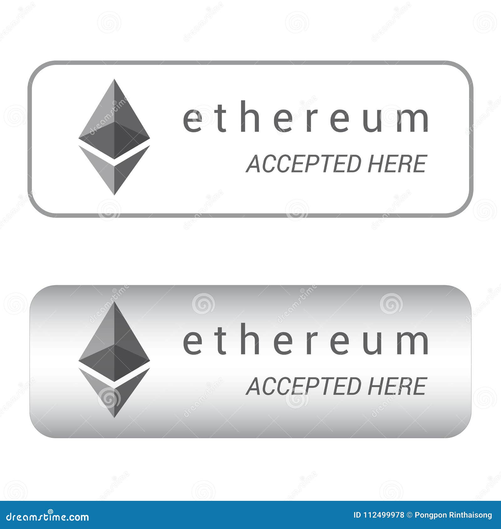 Ethereum Accepted Here, Cryptocurrency Sign Vector Editorial Stock ...