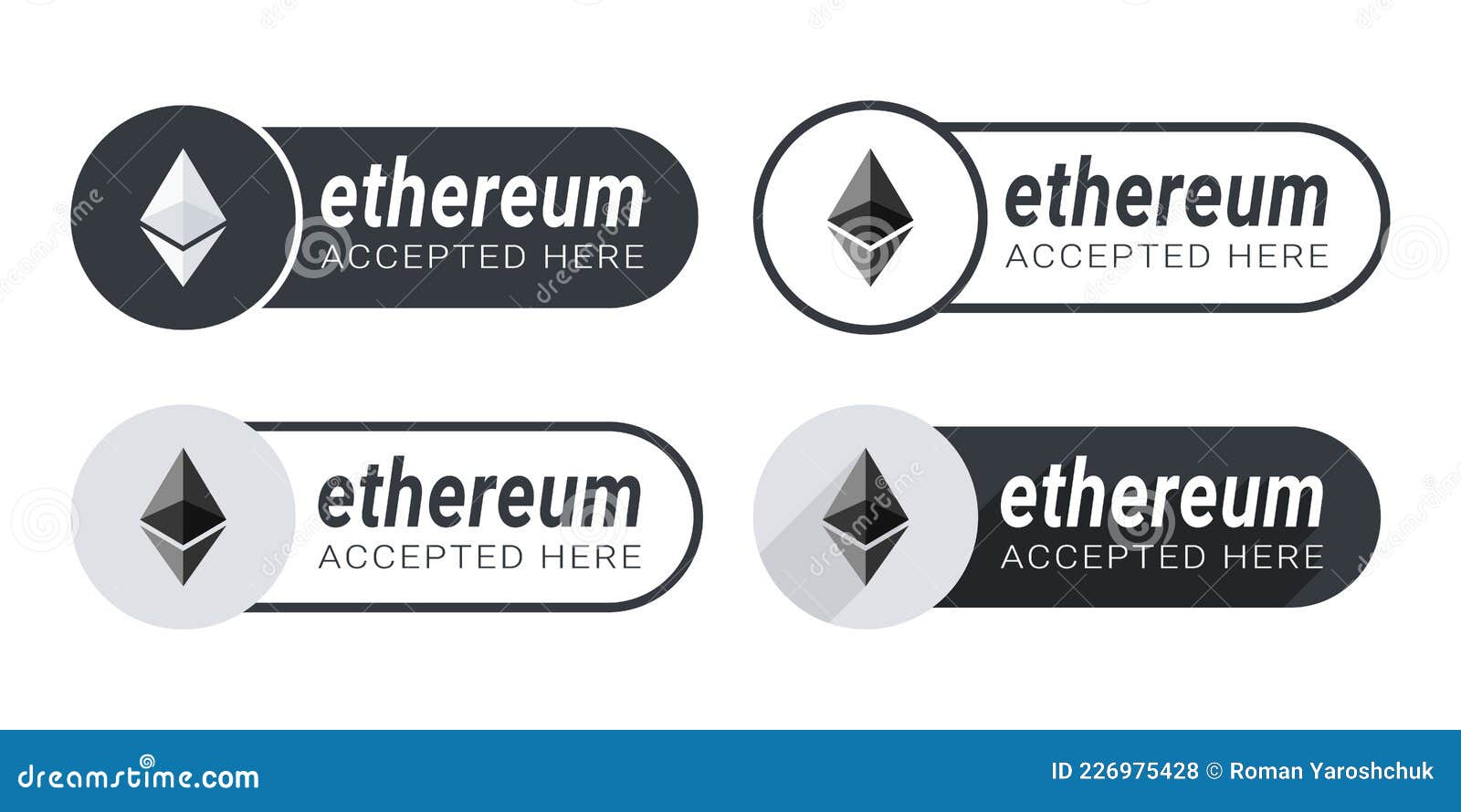 Ethereum Accepted Here Icons. Payments are Accepted on Online Store ...