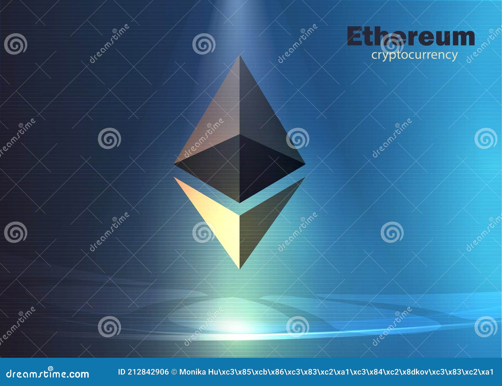 Ethereum Background Cryptocurrency, Modern Glowing Bright Lights Blue ...