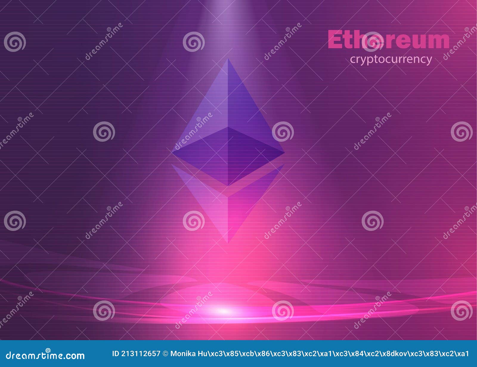 Ethereum Background Cryptocurrency, Modern Glowing Bright Lights Violet ...