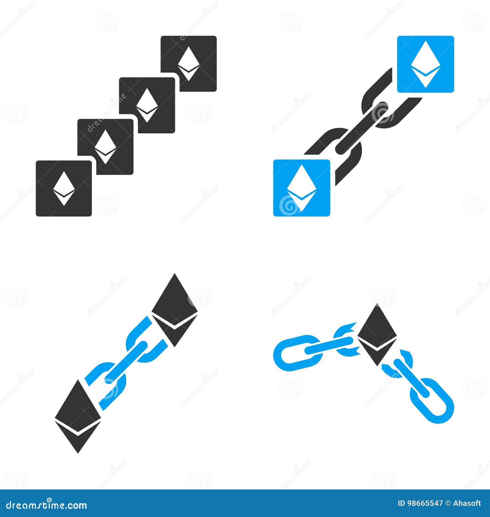 Ethereum Blockchain Vector Icon Set Stock Vector - Illustration of icon ...