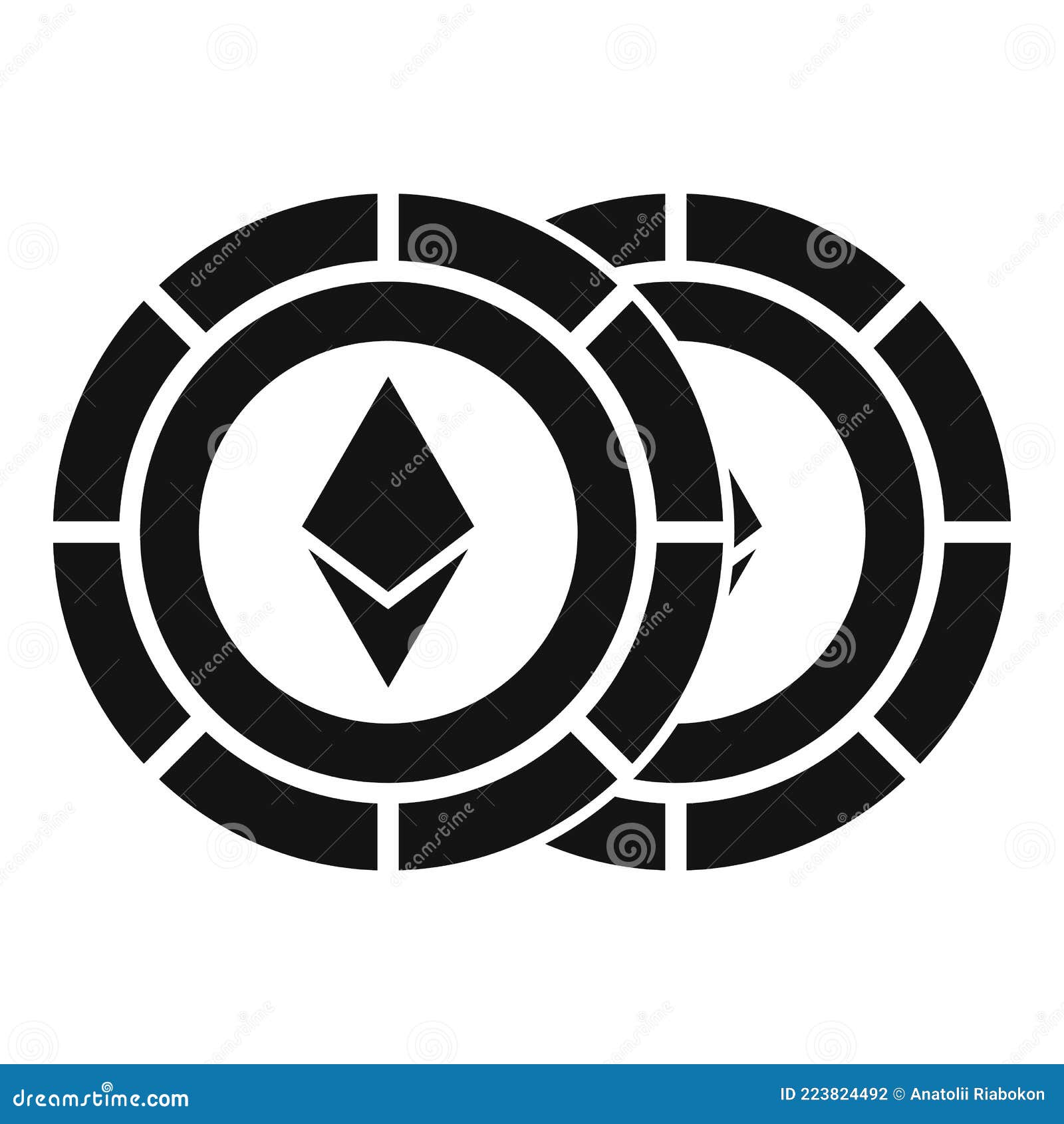 Ethereum Coin Icon Simple Vector. Digital Cryptocurrency Stock Vector ...