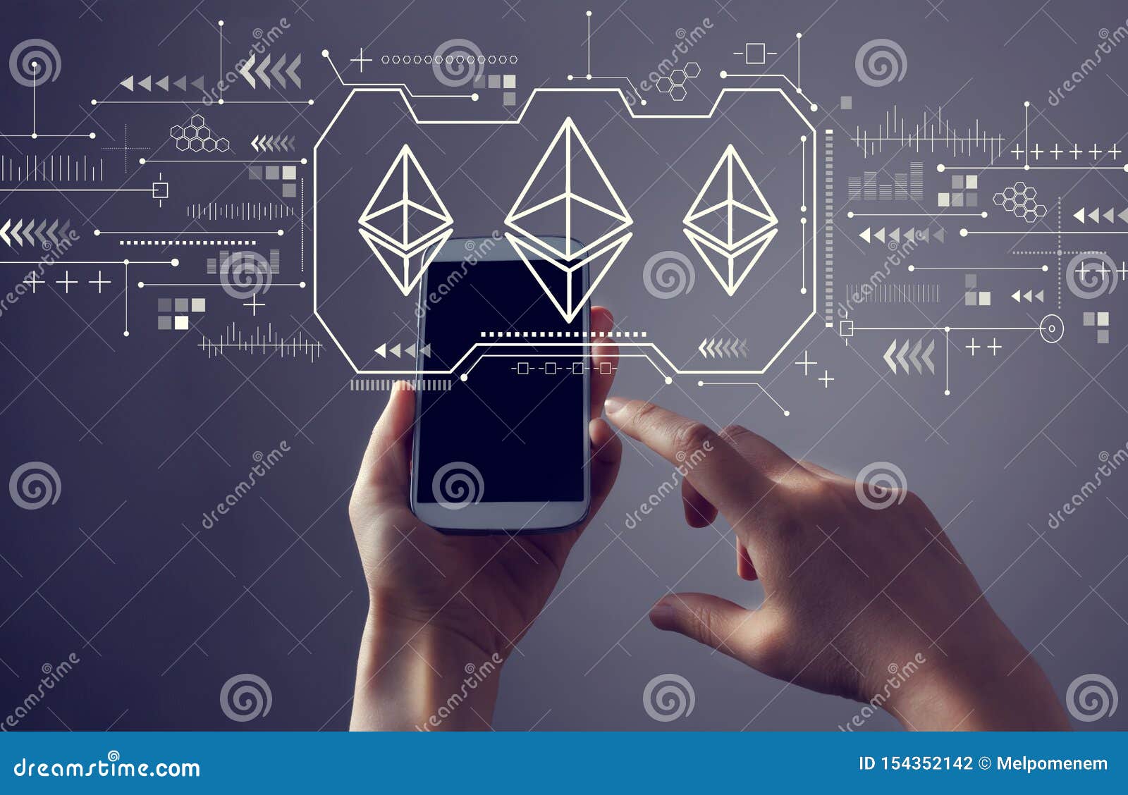 Ethereum com smartphone fotografia editorial. Imagem de telefone ...