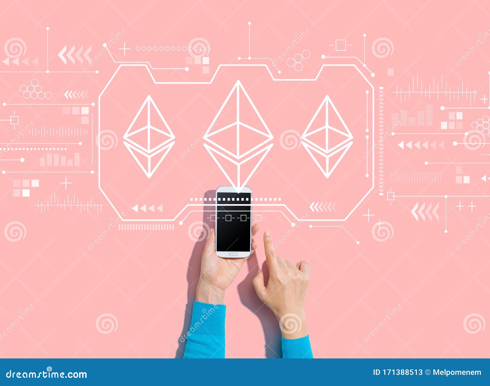 Ethereum Concept with Person Using a Smartphone Editorial Stock Photo ...