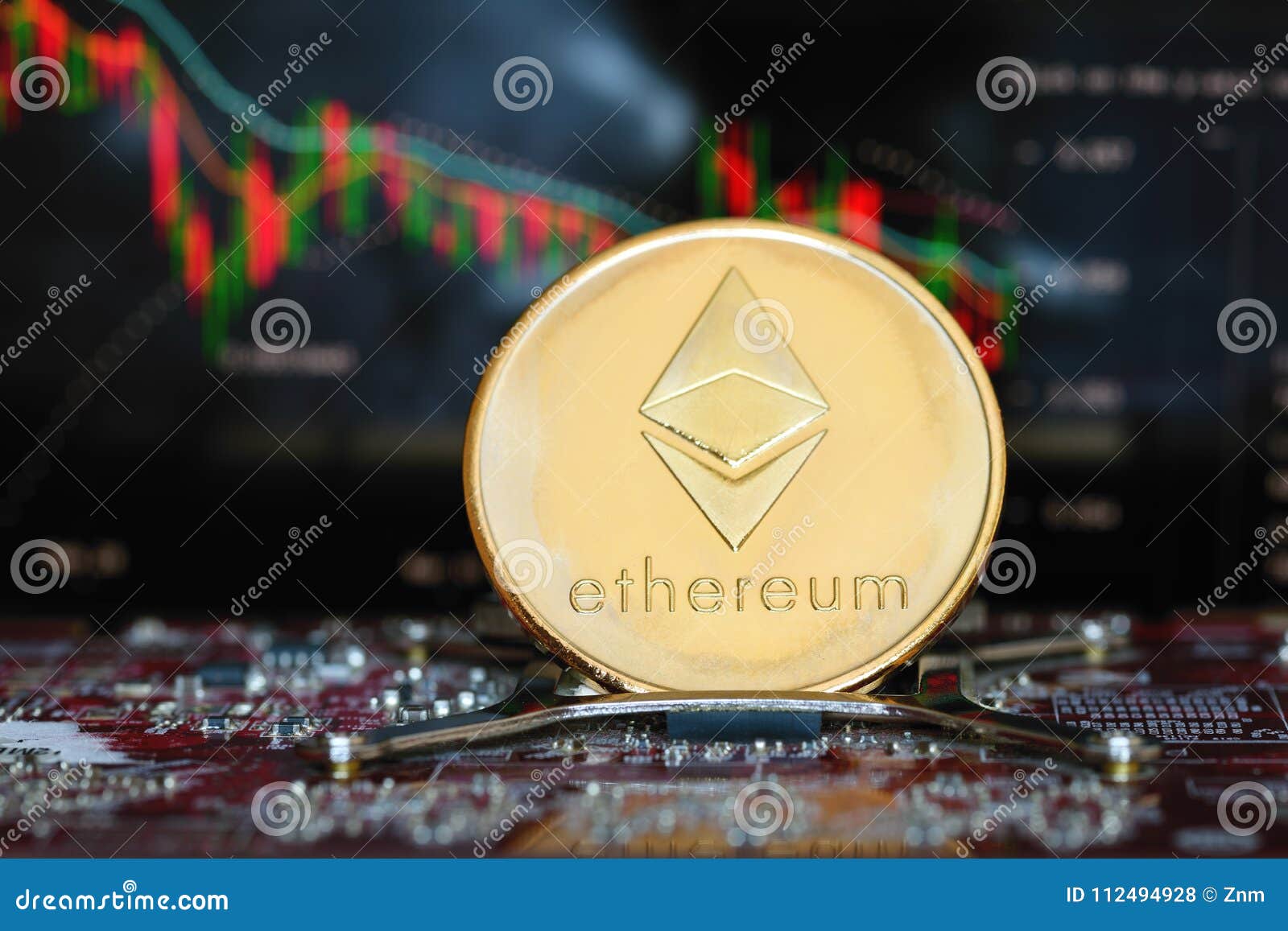 Ethereum. Crypto currency stock photo. Image of diagram - 112494928