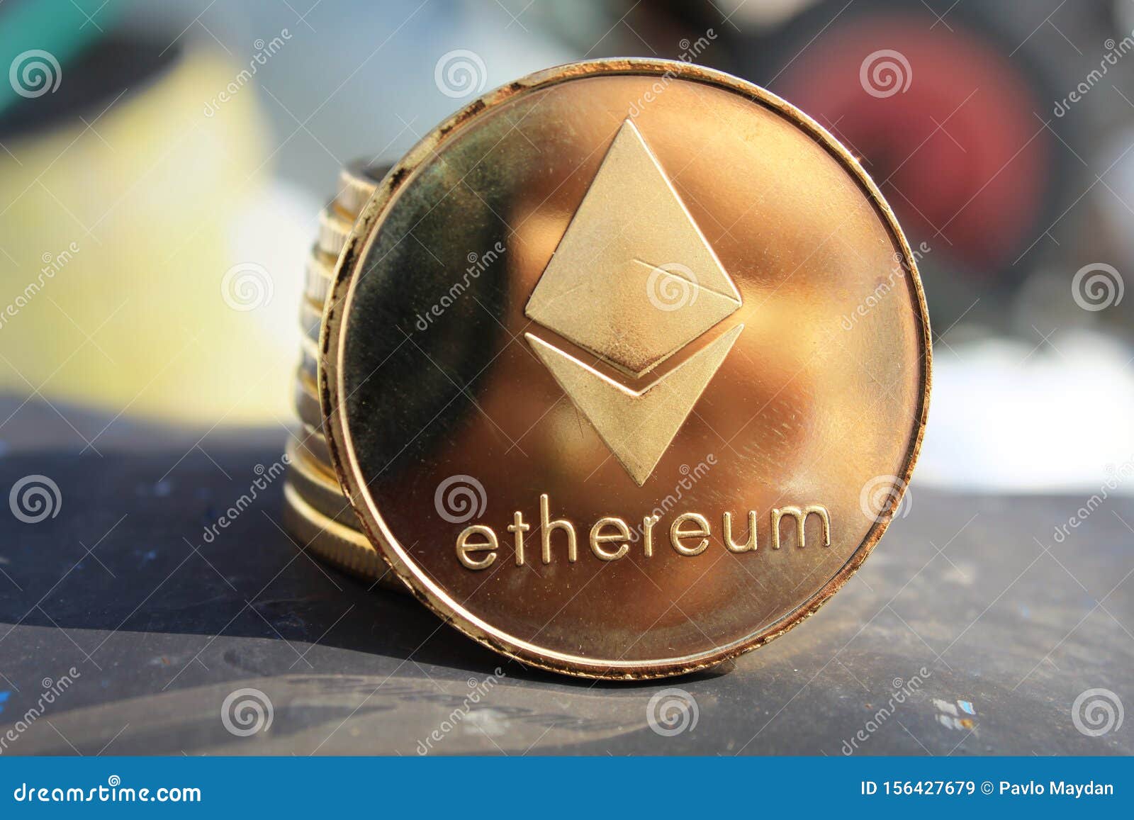 Stack of Ether or Ethereum Coins Editorial Stock Image - Image of cyber ...
