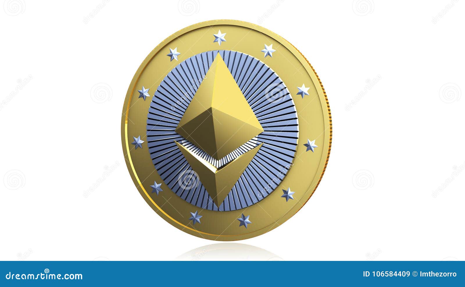 Ethereum Cryptocurrency Brand Icon Option With Golden Coin And ...