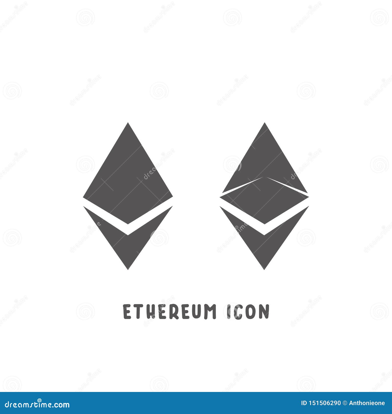 Ethereum Cryptocurrency Icon Simple Flat Style Vector Illustration ...