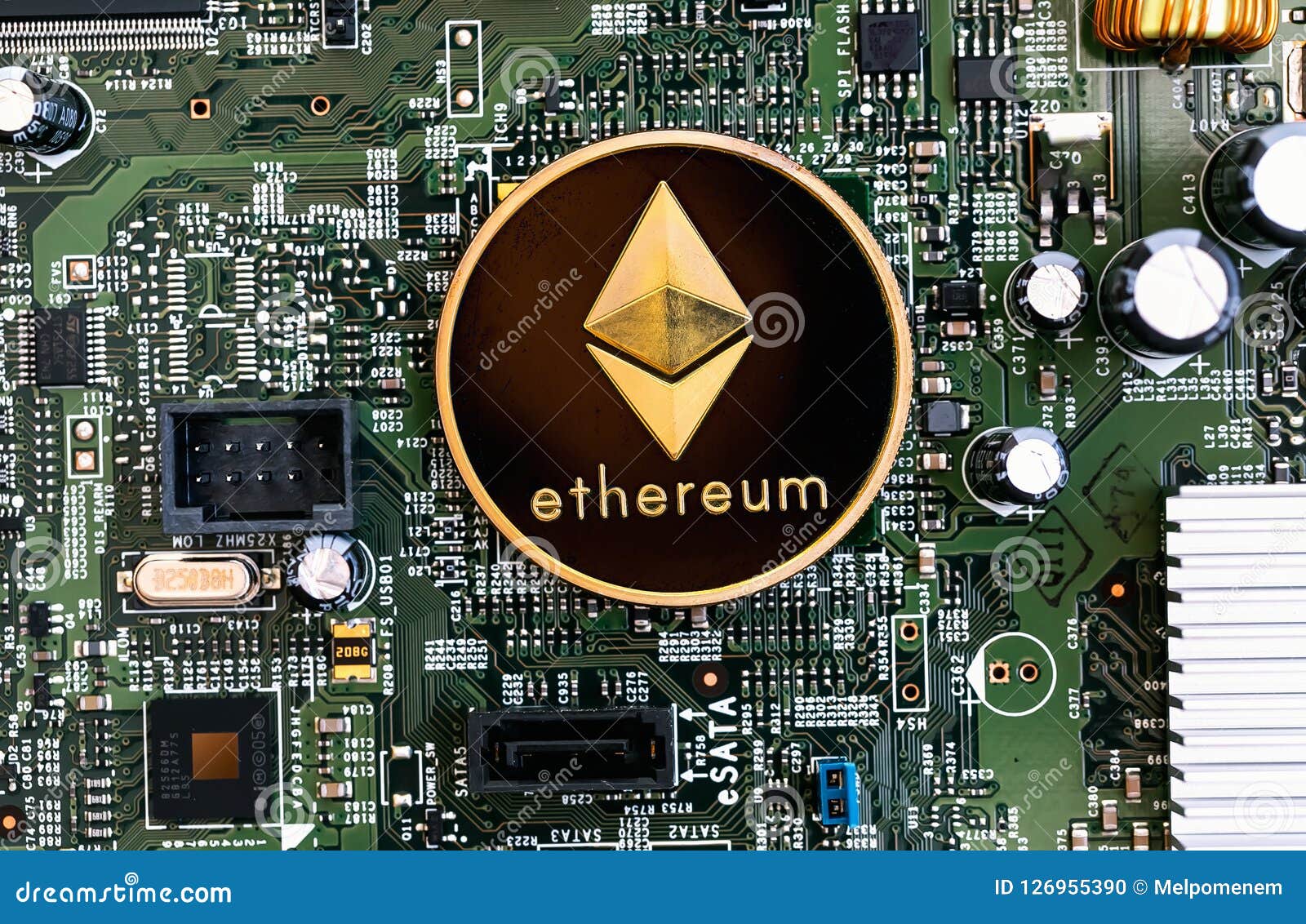 Ethereum Cryptocurreny Theme with Computer Editorial Image - Image of ...
