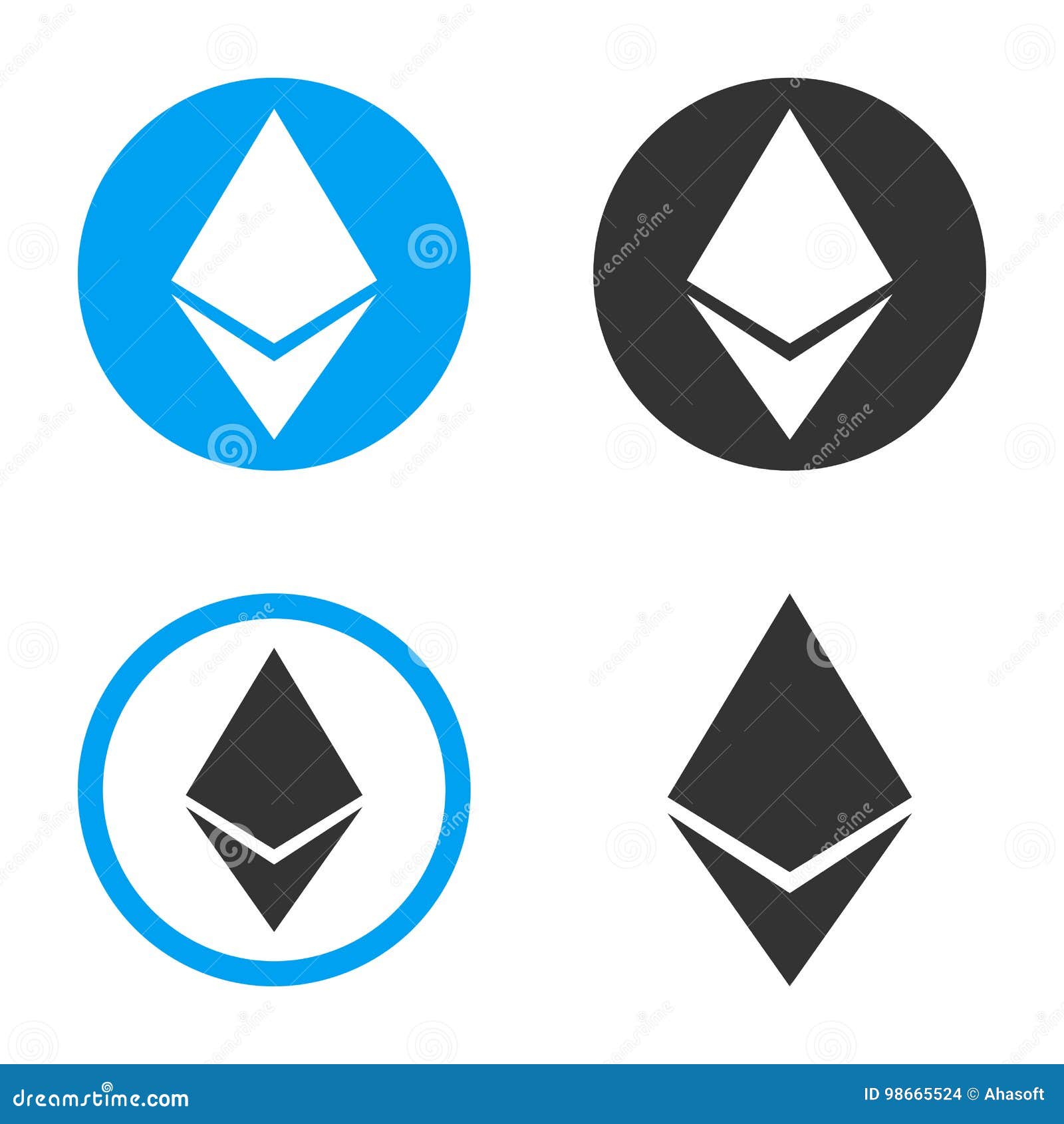 Ethereum Crystal Vector Icon Set Stock Vector - Illustration of money ...
